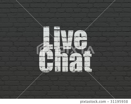 Web design concept: Live Chat on wall background - Stock Illustration ...