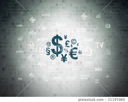 Advertising concept: Finance Symbol on Digital - Stock Illustration ...