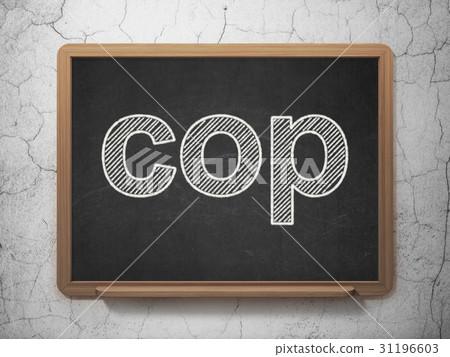Law concept: Cop on chalkboard background - Stock Illustration ...