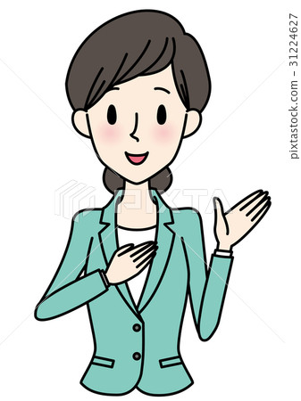 Female Concierge (Green) - Stock Illustration [31224627] - PIXTA