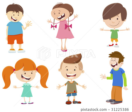 cartoon set of kid characters - Stock Illustration [31225386] - PIXTA