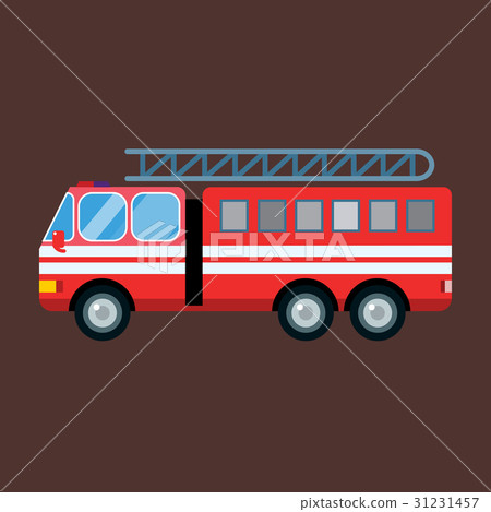 Fire truck car vector illustration isolated - Stock Illustration ...