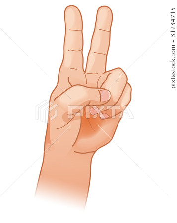 Finger two piece sign - Stock Illustration [31234715] - PIXTA