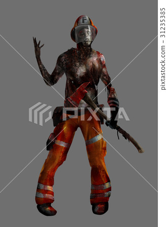 Zombie fireman. - Stock Illustration [31235385] - PIXTA