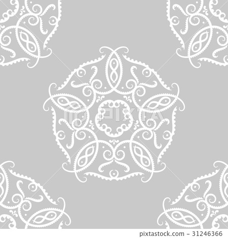 Abstract ornaments. Gray seamless pattern - Stock Illustration ...