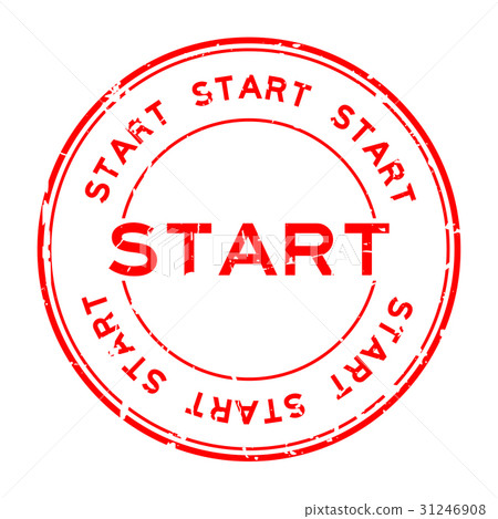 Grunge red start round rubber seal stamp - Stock Illustration [31246908 ...