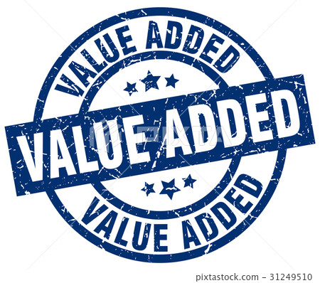 value added blue round grunge stamp - Stock Illustration [31249510] - PIXTA