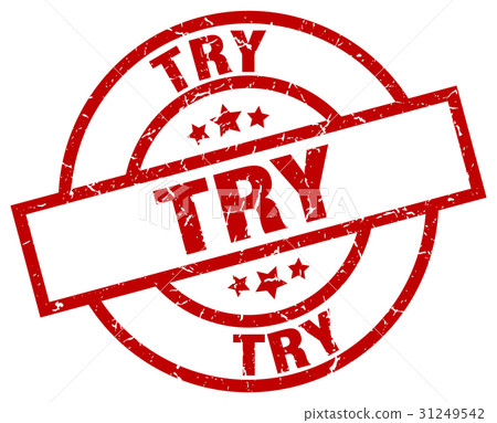 try round red grunge stamp - Stock Illustration [31249542] - PIXTA