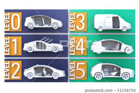 Concept image of automatic driving level... - Stock Illustration ...