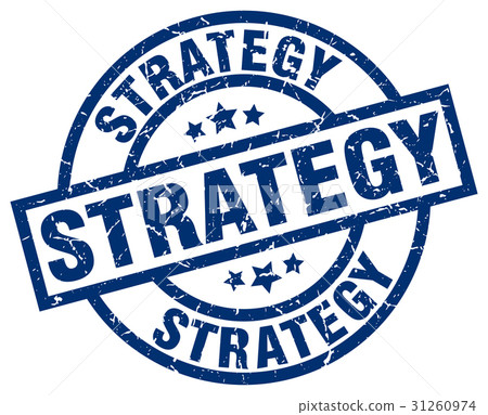 strategy blue round grunge stamp - Stock Illustration [31260974] - PIXTA