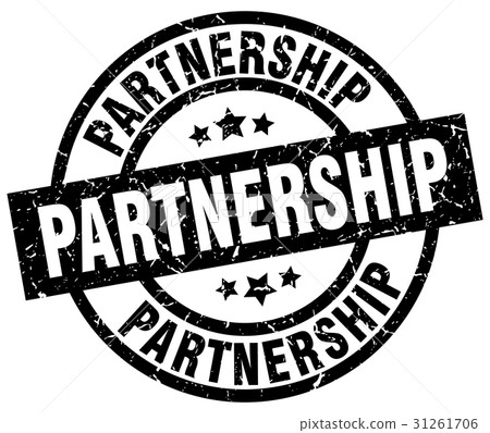 partnership round grunge black stamp - Stock Illustration [31261706 ...