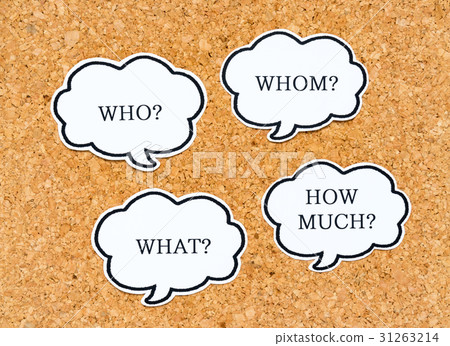 3W1H Question English Marketing Promotion... - Stock Photo [31263214 ...