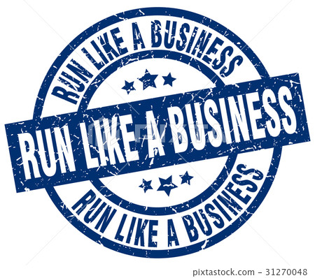 run like a business blue round grunge stamp - Stock Illustration ...