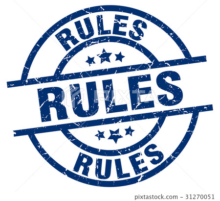 rules blue round grunge stamp - Stock Illustration [31270051] - PIXTA