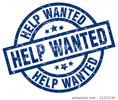 help wanted blue round grunge stamp - Stock Illustration [31272230] - PIXTA