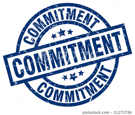 commitment blue round grunge stamp - Stock Illustration [31272786] - PIXTA