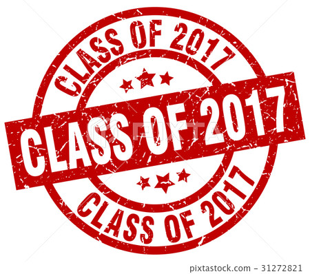 class of 2017 round red grunge stamp - Stock Illustration [31272821 ...