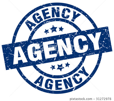 agency blue round grunge stamp - Stock Illustration [31272978] - PIXTA