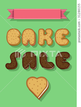 Bake Sale. Text by Sweet Cookies Font - Stock Illustration [31280155 ...