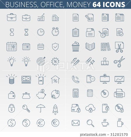 Business, office, money linear icon set. - Stock Illustration [31281570 ...