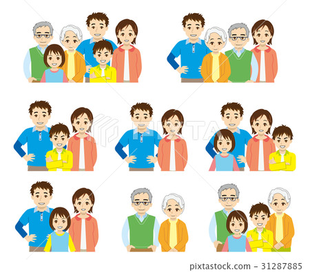 Family composition (upper body version) - Stock Illustration [31287885 ...