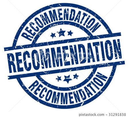 recommendation blue round grunge stamp - Stock Illustration [31291838 ...