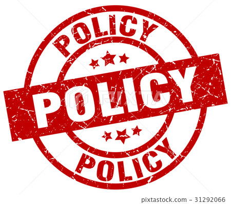 policy round red grunge stamp - Stock Illustration [31292066] - PIXTA