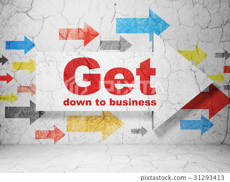 Business concept: arrow with Get Down to business - Stock Illustration ...