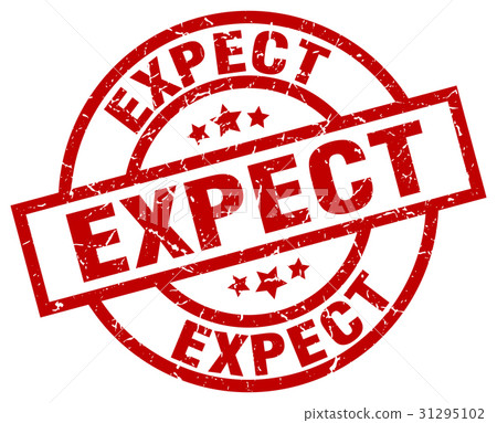 expect round red grunge stamp - Stock Illustration [31295102] - PIXTA