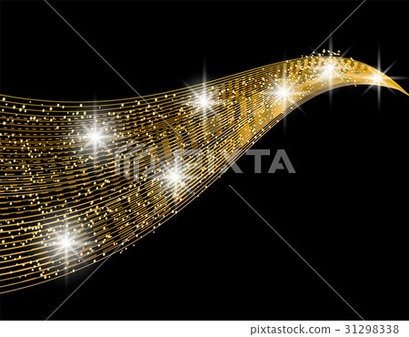 Abstract golden wave design element with shine - Stock Illustration ...