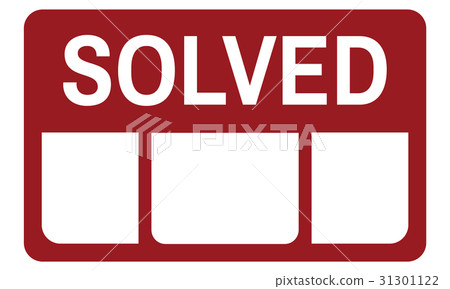 Solved Solution Banner Graphic Word - Stock Illustration [31301122] - PIXTA