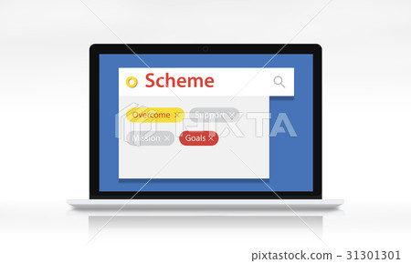 Marketing plan target strategy scheme objective...-插圖素材 [31301301 ...