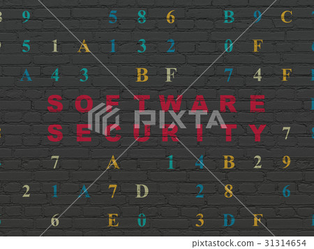 Safety concept: Software Security on wall - Stock Illustration ...