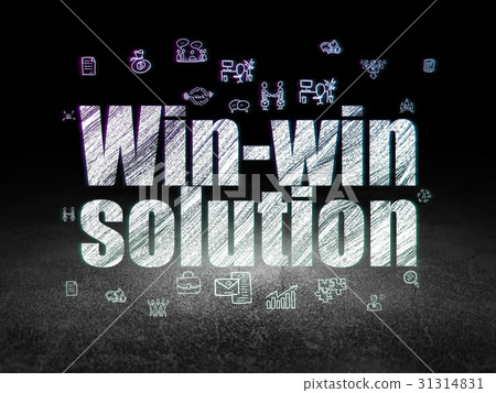 Finance concept: Win-win Solution in grunge dark - Stock Illustration ...