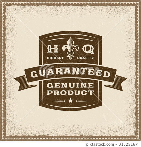 Vintage Guaranteed Genuine Product Label - Stock Illustration [31325167 ...