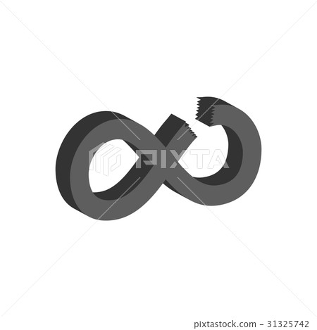 Cut Infinity symbol. Flat Isometric Icon or Logo. - Stock Illustration ...