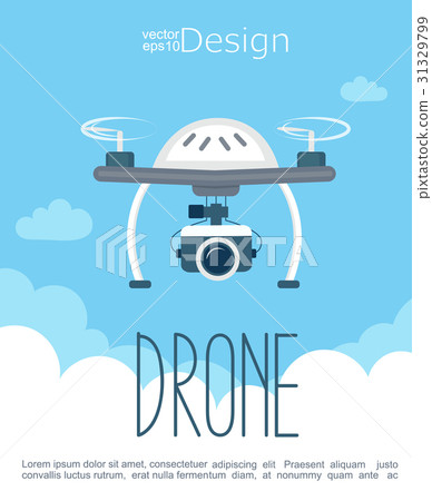 Concept of the flying drone with the camera. - Stock Illustration ...