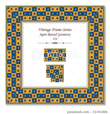 Vintage 3D frame of Retro Sqare Round Geometry - Stock Illustration ...