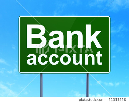 Currency concept: Bank Account on road sign - Stock Illustration ...