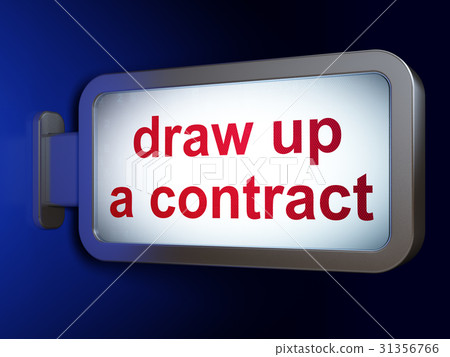 Law concept: Draw up A contract on billboard - Stock Illustration ...