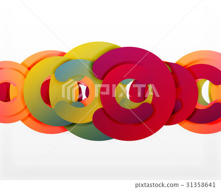 Circle geometric abstract background, colorful - Stock Illustration ...