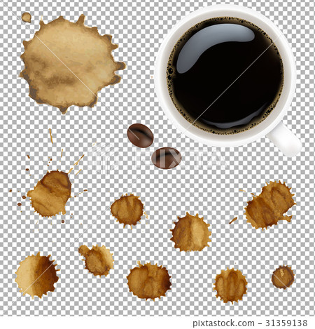 Cup Of Coffee With Stains Set - Stock Illustration [31359138] - PIXTA