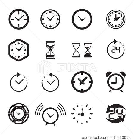 Time Or Clock Icon Isolated - Stock Illustration [31360094] - PIXTA