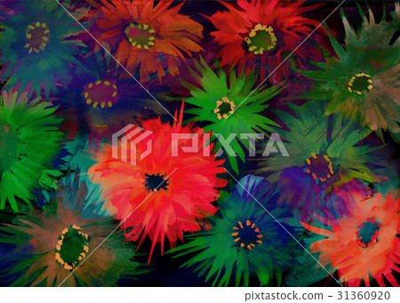 Colorful child's drawing of flower pattern - Stock Illustration ...