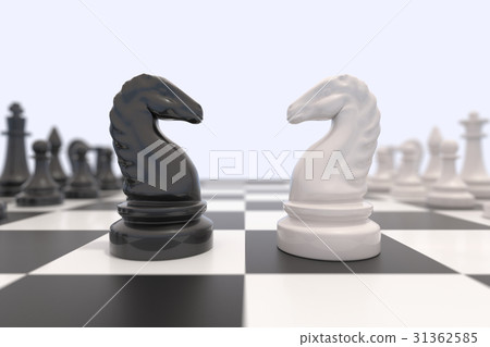 Two chess pieces on a chessboard - Stock Illustration [31362585] - PIXTA