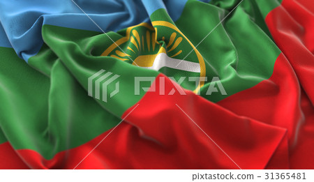Karachay-Cherkessia Flag Ruffled Beautifully - Stock Illustration ...