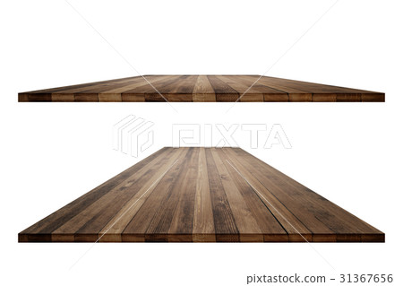 Empty wooden table perspective with clipping path - Stock Illustration ...