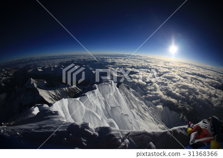 Mountains around the world [near the summit of... - Stock Photo ...