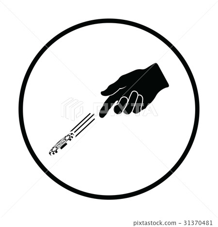 Hand throwing gamble chips icon - Stock Illustration [31370481] - PIXTA
