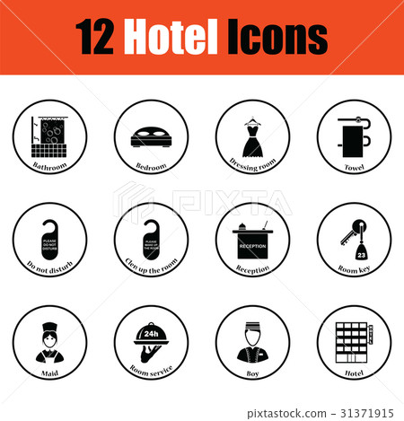 Set of twelve hotel icons - Stock Illustration [31371915] - PIXTA
